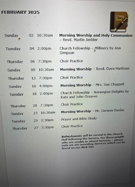 CHURCH DIARY | Iford United Reformed Church